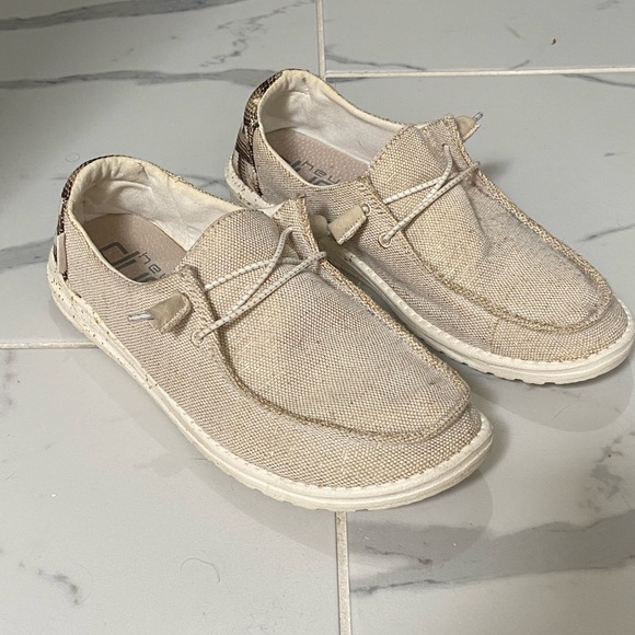 Hey Dude | Shoes | Hey Dude Womens Wendy Brown Aztec With Gold Sparkles ...